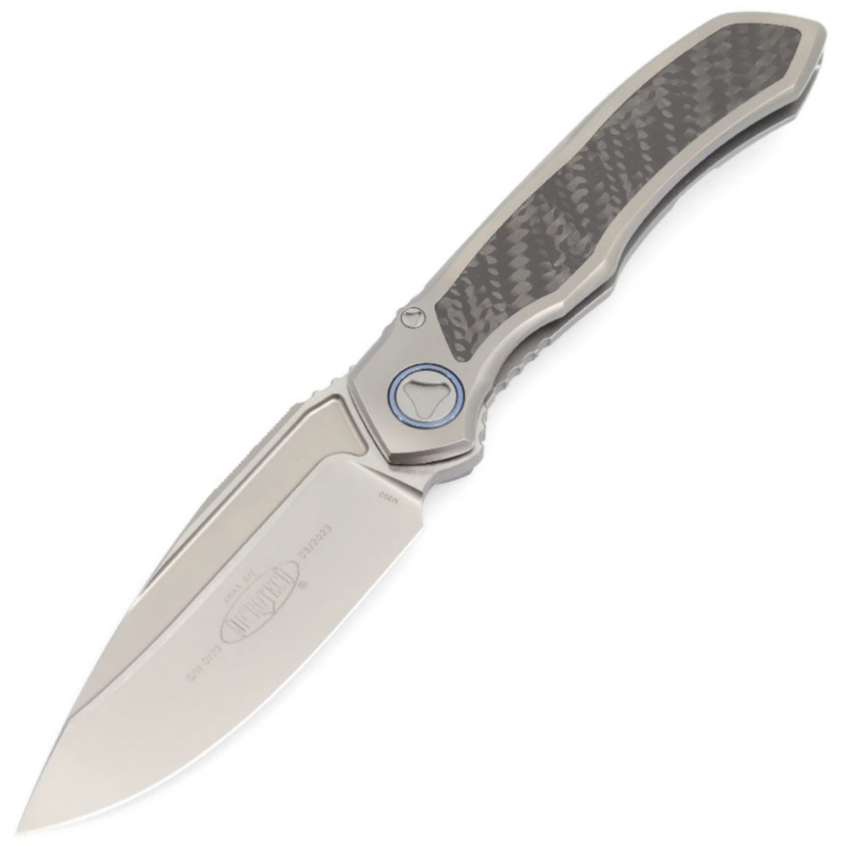 Closing Knife Microtech Anax Titanium Blue Carbon 190C-7CFITI | Moskito.cz