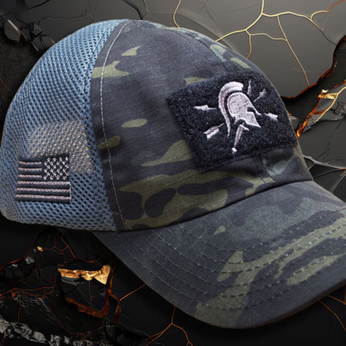 Black MultiCam Mesh Hat with Spartan Blade Logo | Moskito.cz